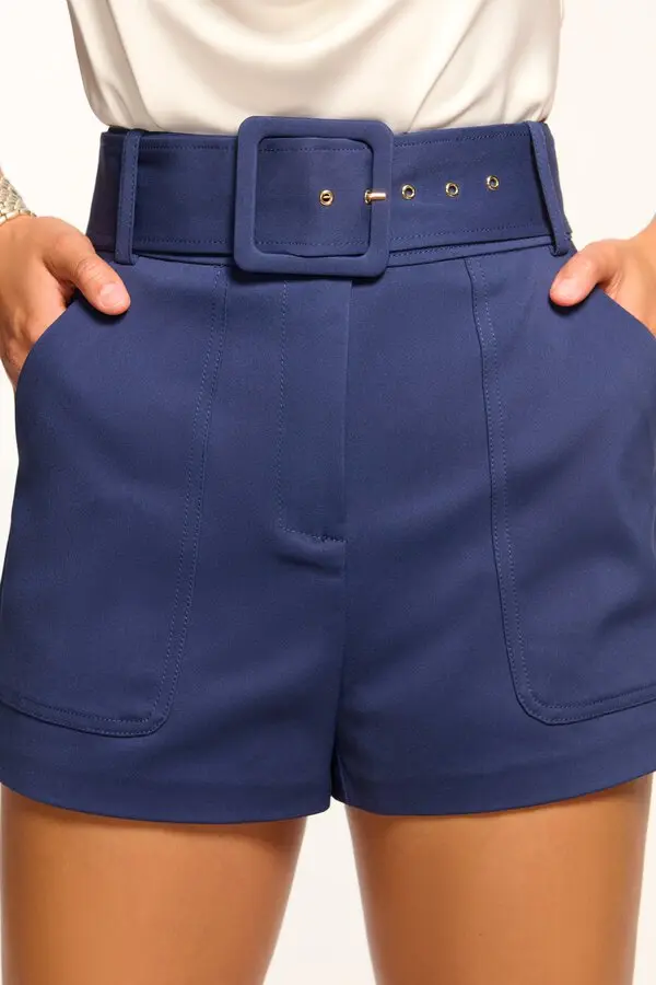 Ramy Brook Kasey Belted Mini Short - Navy