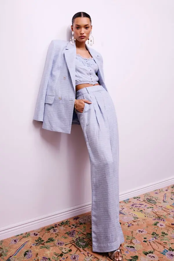 Ramy Brook Callie Textured Linen Blazer