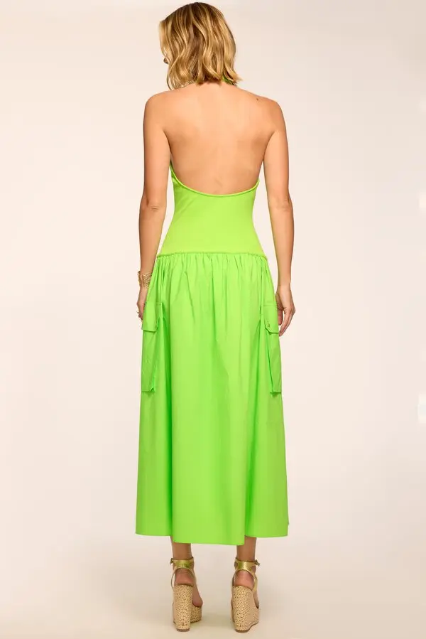 Ramy Brook Simonne High Neck Combo Midi Dress