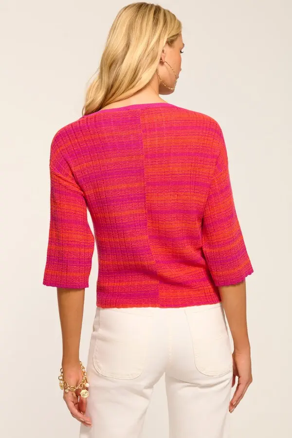 Ramy Brook Luca Textured Knit Short Sleeve Top