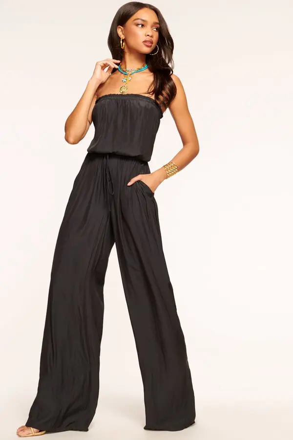 Ramy Brook Selma Strapless Jumpsuit - Black