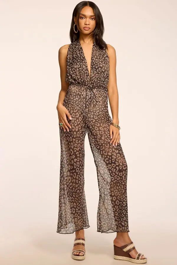 Ramy Brook Kalia Leopard Printed V-neck Bodysuit