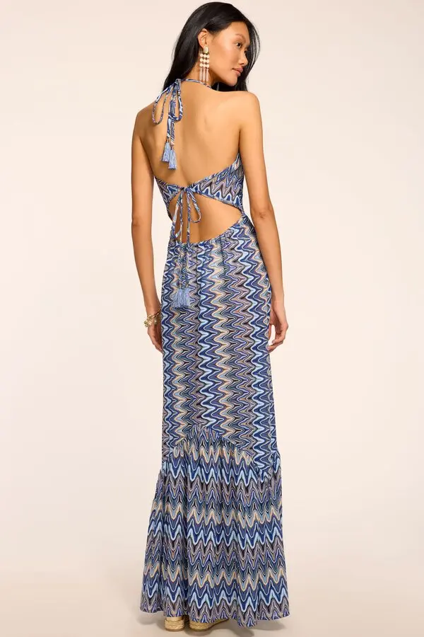 Ramy Brook Delilah Chevron Knit Coverup Maxi Dress