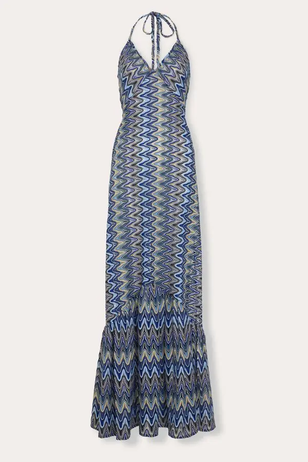 Ramy Brook Delilah Chevron Knit Coverup Maxi Dress