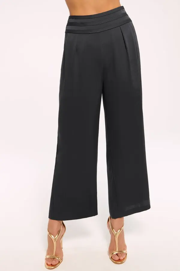 Ramy Brook Joss Cropped Wide Leg Pant - Black