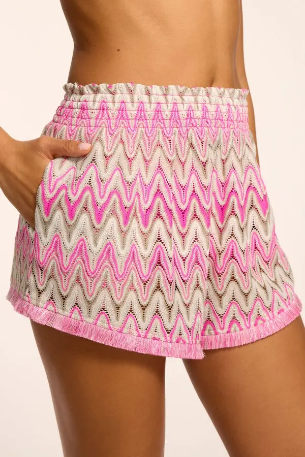 Ramy Brook Analisa Chevron Knit Mini Short