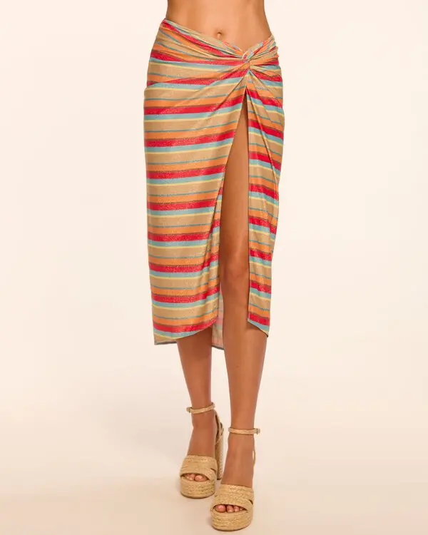 Ramy Brook Xana Glitter Stripe Coverup Skirt