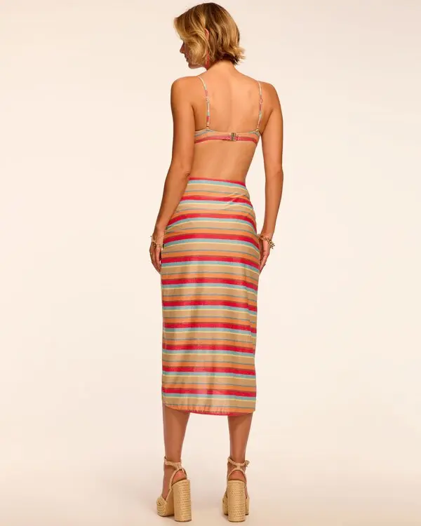 Ramy Brook Xana Glitter Stripe Coverup Skirt