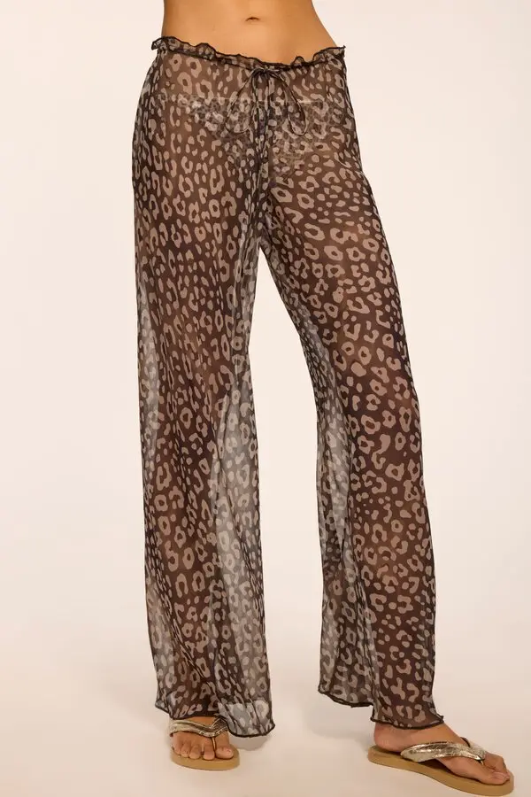 Ramy Brook Alayna Printed Coverup Pant - Dark Leopard