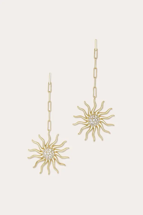 Ramy Brook Serra Pave Sunburst Earrings - Gold