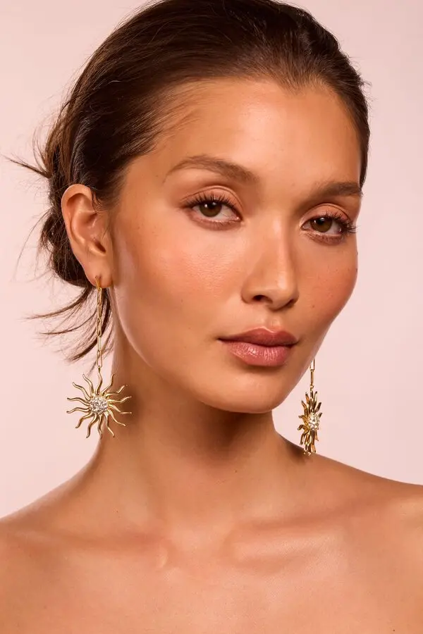 Ramy Brook Serra Pave Sunburst Earrings