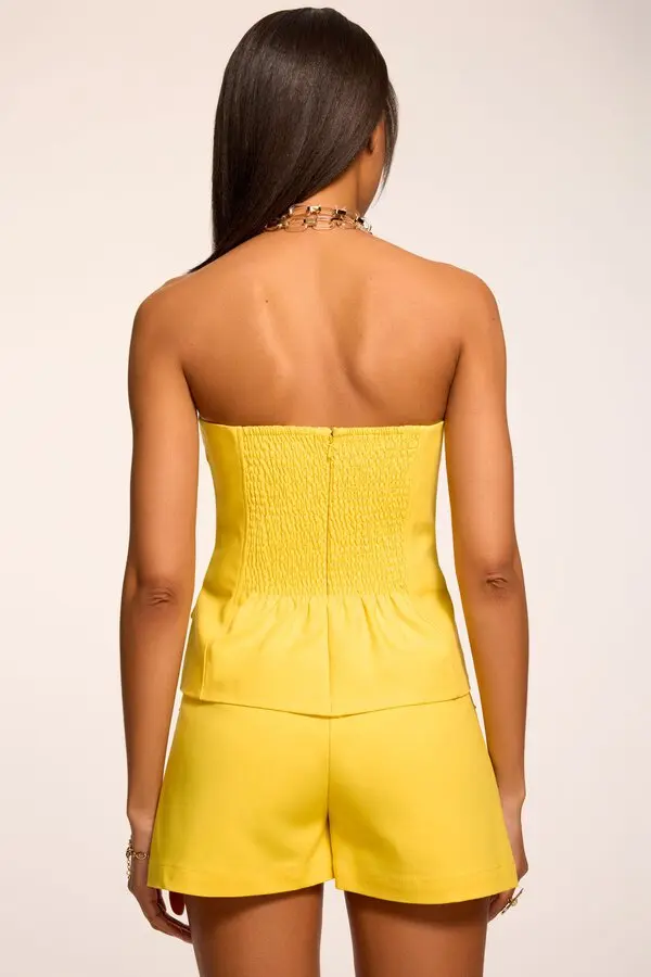 Ramy Brook Eva Cotton Tailored Strapless Top