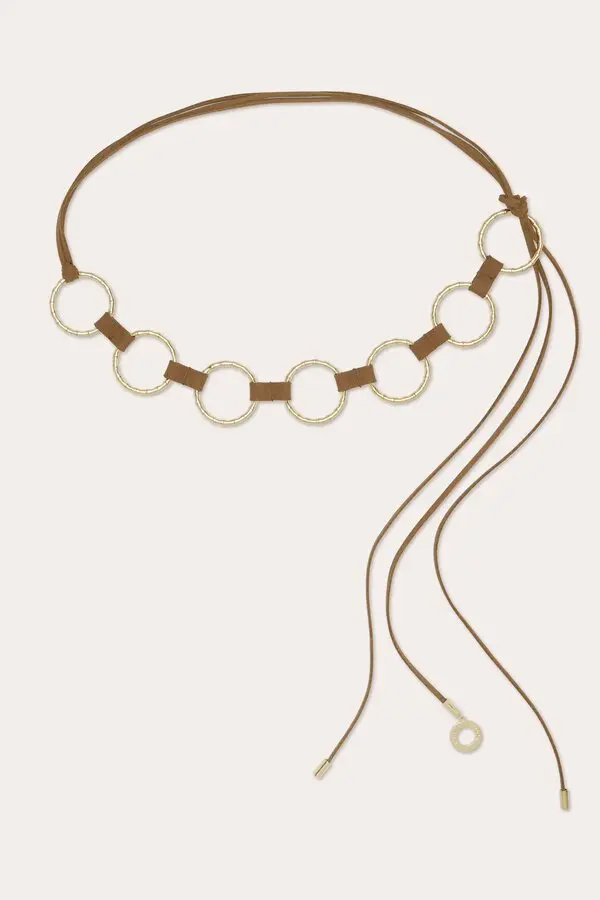 Ramy Brook Chiara Suede Chain Belt - Gold