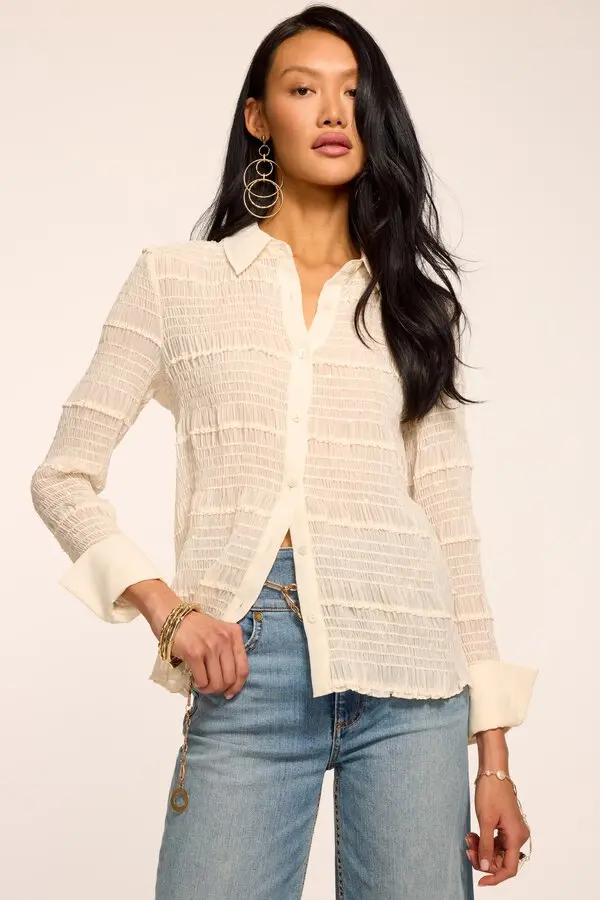 Ramy Brook Estelle Embellished Button Down Top