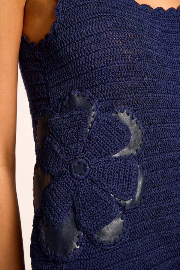 Ramy Brook Cara Crochet Knit Mini Dress