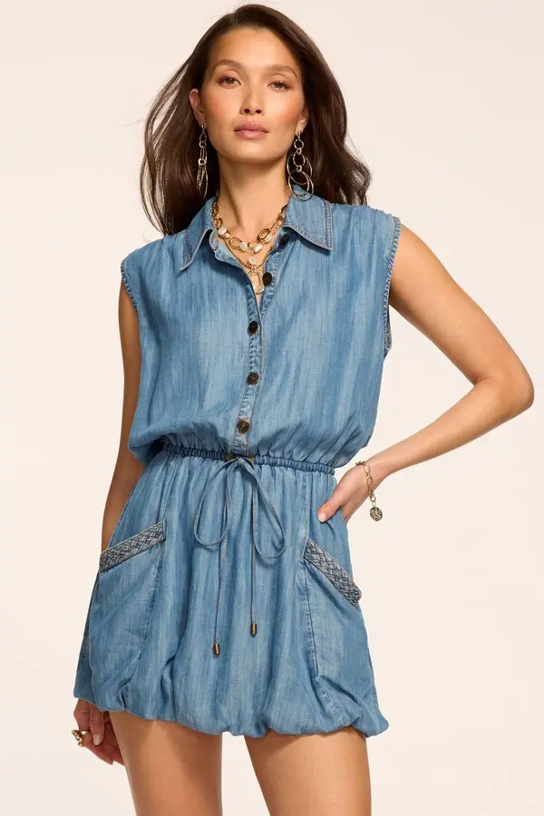 Ramy Brook Mireya Chambray Mini Dress