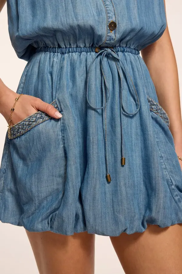 Ramy Brook Mireya Chambray Mini Dress
