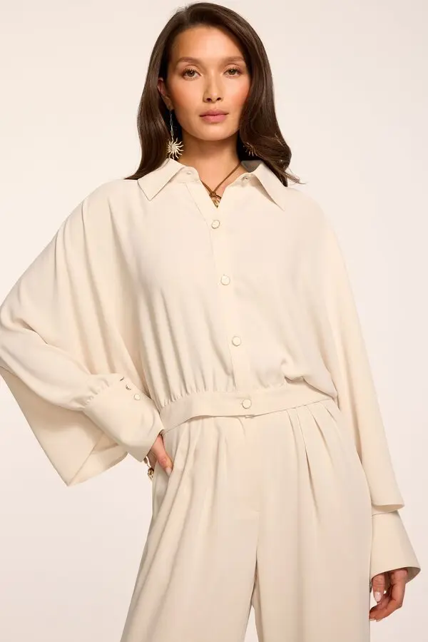 Ramy Brook Lilliana Button Down Top - Bone