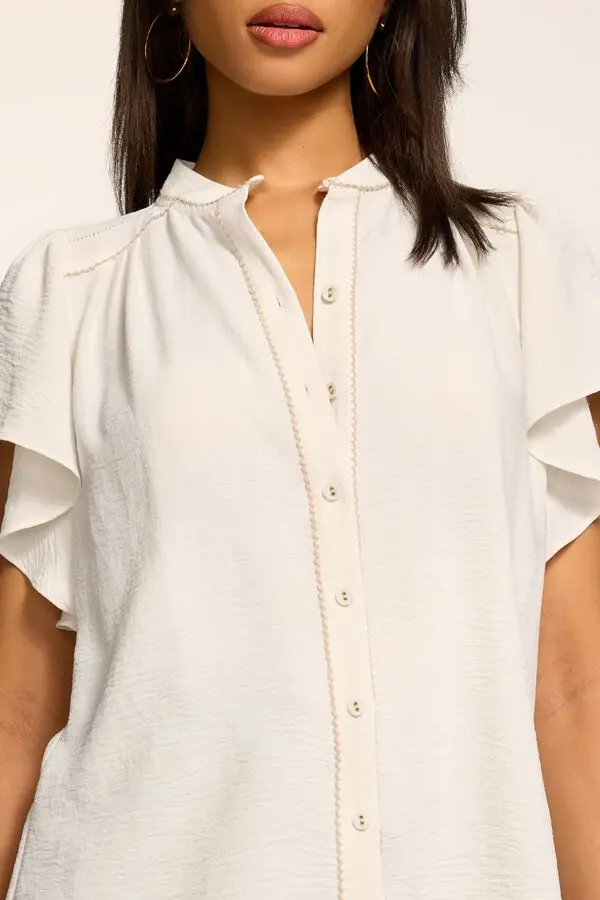 Ramy Brook Aurora Flutter Sleeve Top