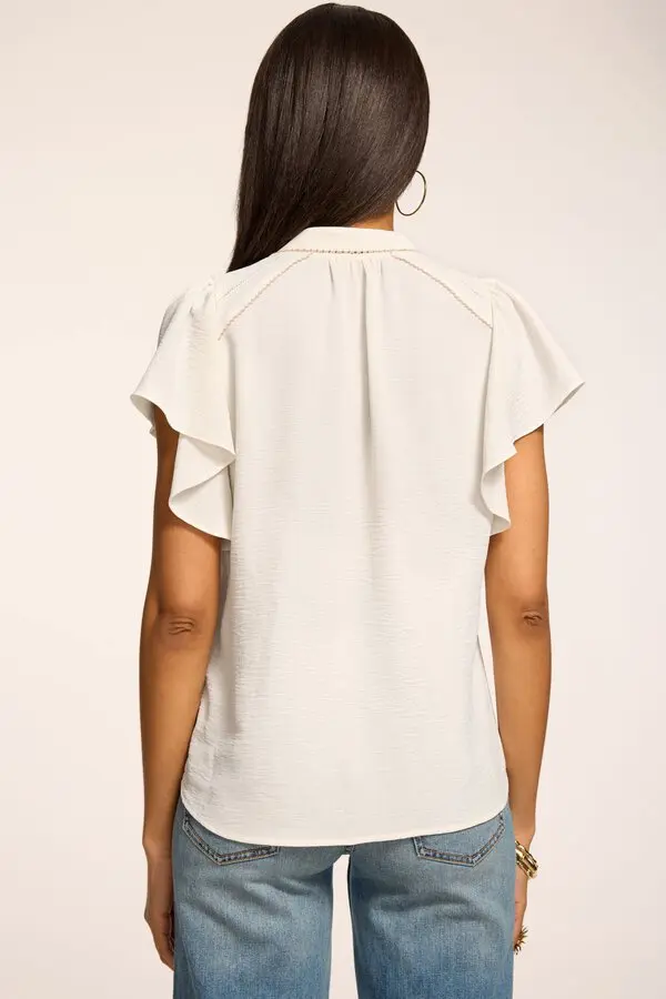 Ramy Brook Aurora Flutter Sleeve Top