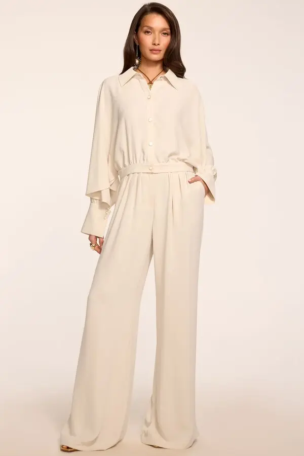 Ramy Brook Yasmine Wide Leg Pleated Pant