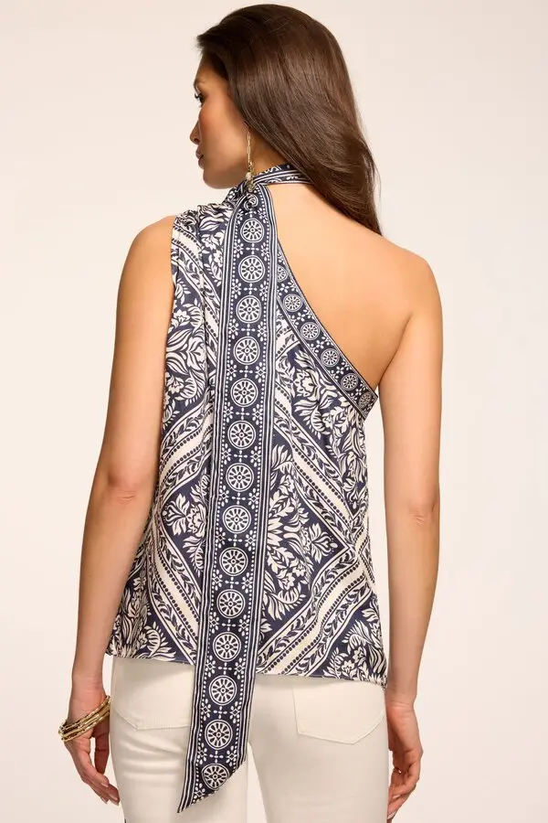 Ramy Brook Lowell Printed One-shoulder Top