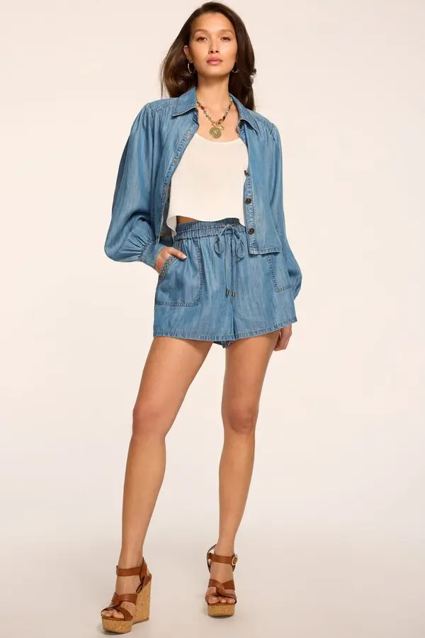 Ramy Brook Annalise Chambray Mini Short