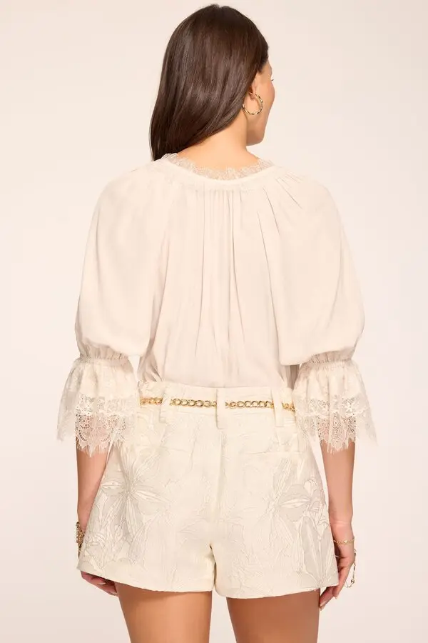 Ramy Brook Lilah Embellished V Neck Top