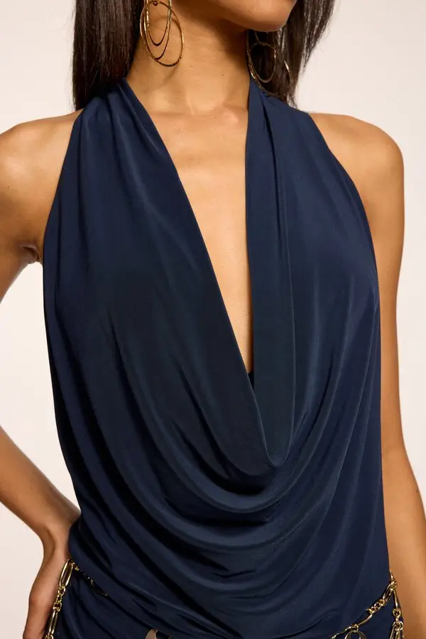 Ramy Brook Nora Jersey Cowl Neck Mini Dress