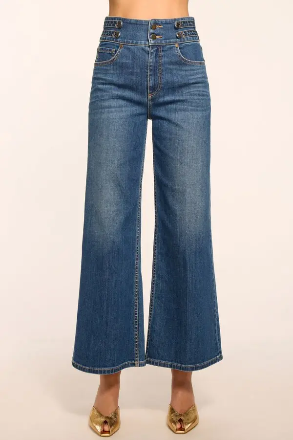 Ramy Brook Liv Cropped Wide Leg Jean - Medium Wash