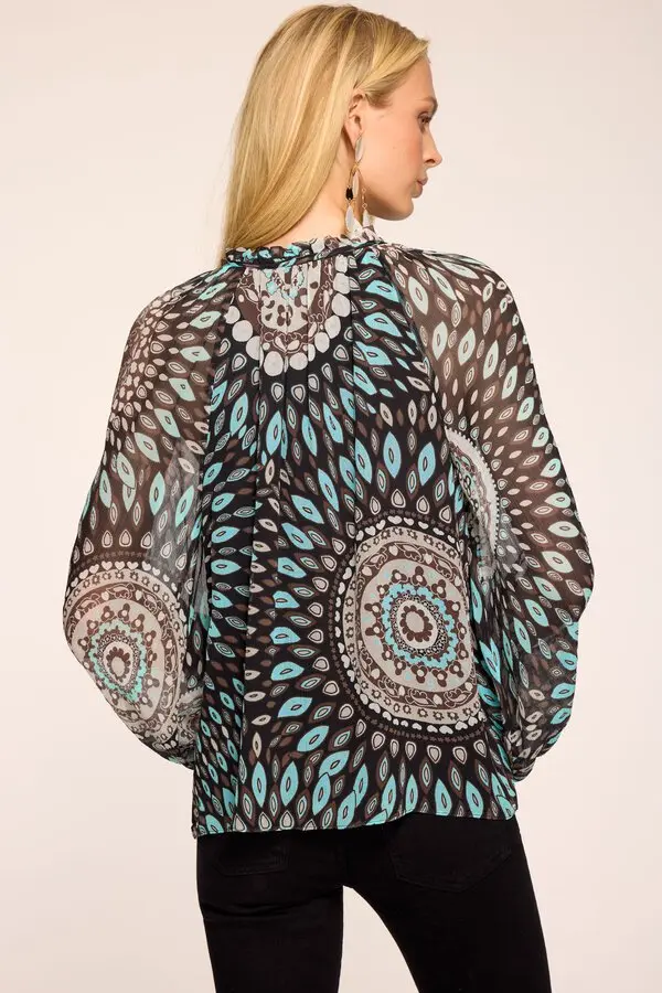 Ramy Brook Maisy Printed Silk Top - Multi Medallion