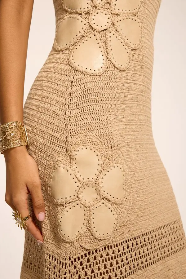 Ramy Brook Camille Crochet Knit Midi Dress