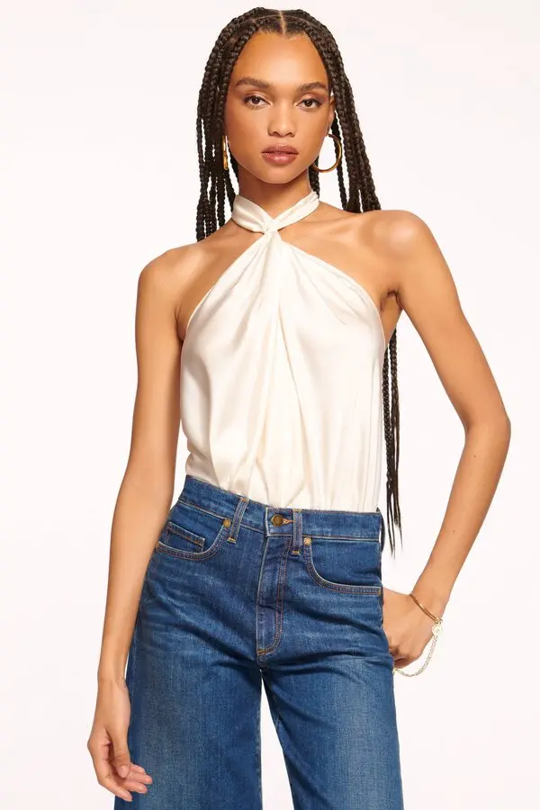 Ramy Brook Harriet Silk Halter Tank Top