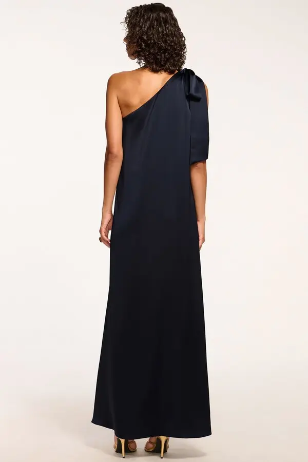 Ramy Brook Benita One-shoulder Gown - Navy