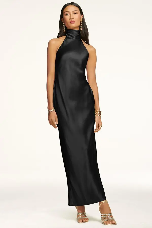 Ramy Brook Tatiana High Neck Gown - Black