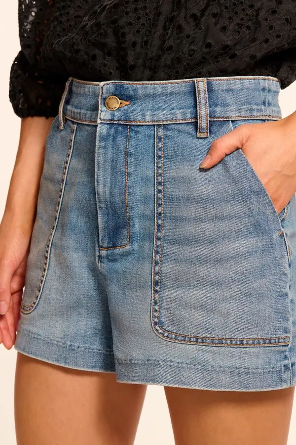 Ramy Brook Hilary High-waisted Denim Mini Shorts