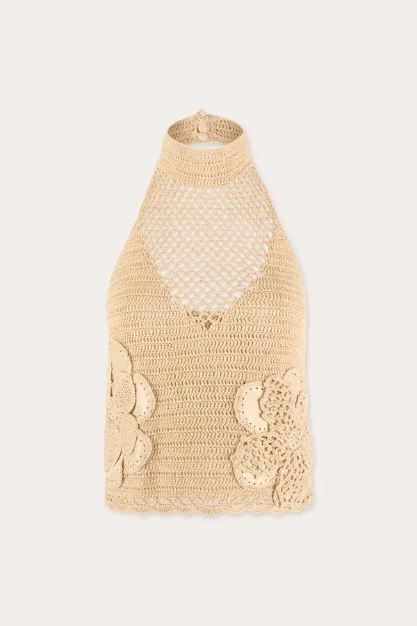 Ramy Brook Celeste Crochet Cropped Tank Top