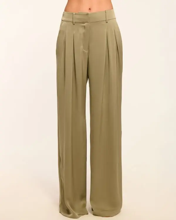 Ramy Brook Oscar Pleated Wide Leg Pant - Safari