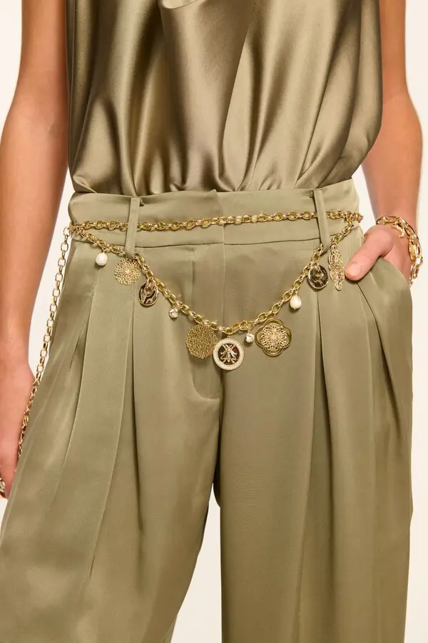 Ramy Brook Oscar Pleated Wide Leg Pants - Safari