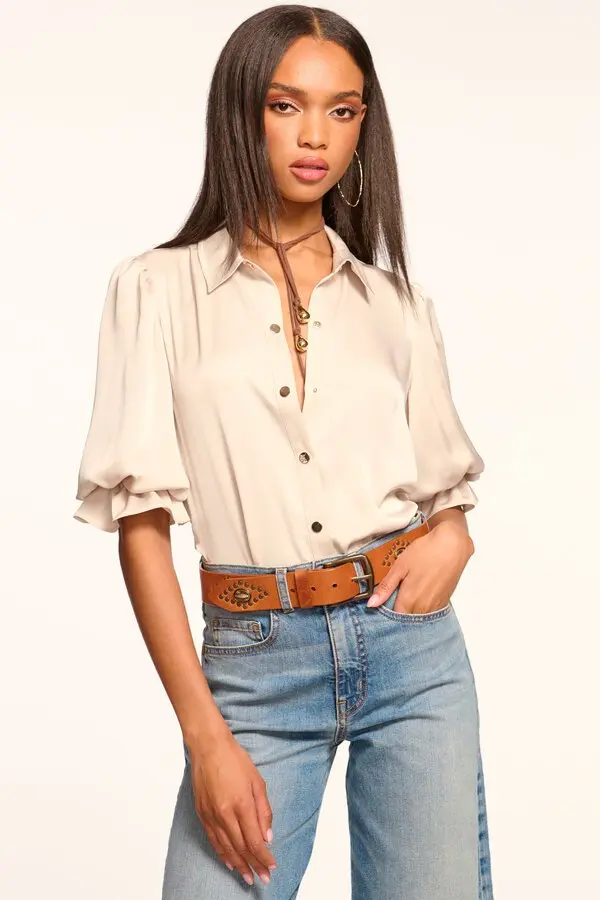 Ramy Brook Dina Button Down Bodysuit