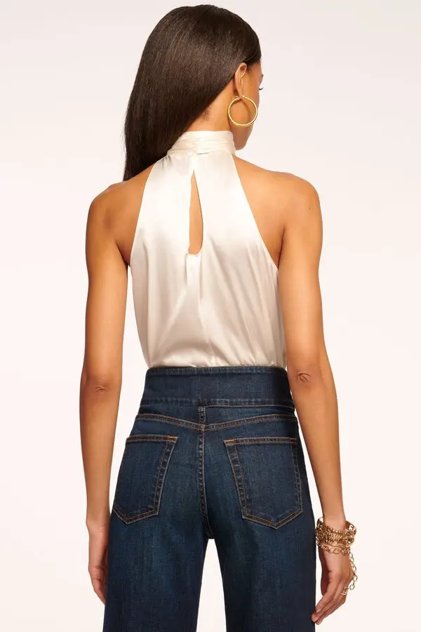 Ramy Brook Lori Silk High Neck Tank Top