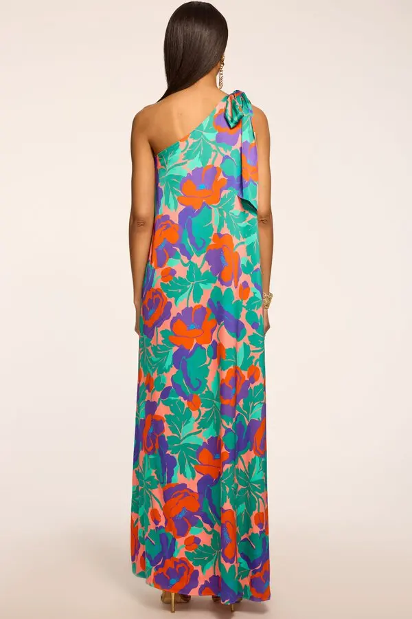 Ramy Brook Benita Printed One-shoulder Gown