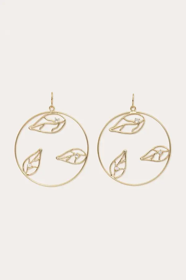 Ramy Brook Abrie Leaf Hoop Earrings - Gold
