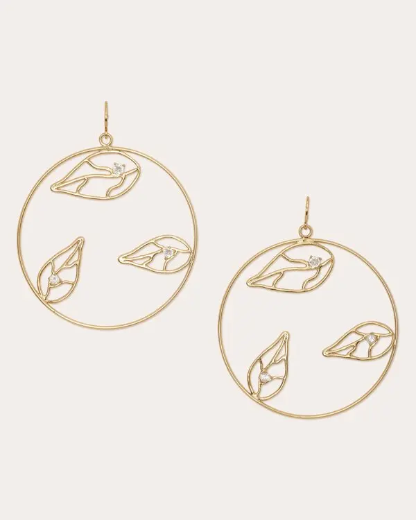 Ramy Brook Abrie Leaf Hoop Earrings