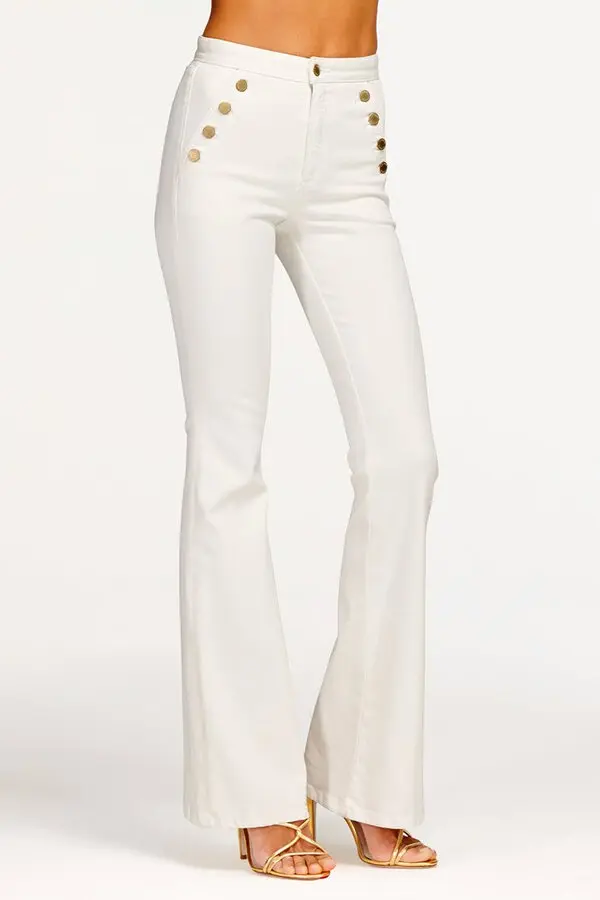 Ramy Brook Helena High-rise Flare Jean - White