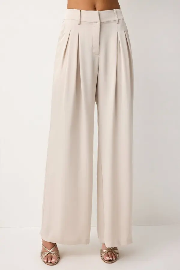 Ramy Brook Oscar Pleated Wide Leg Pants