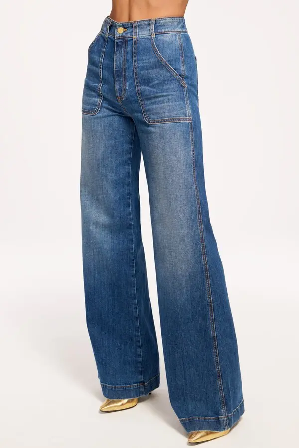 Ramy Brook Theodora High-rise Wide Leg Jean - Medium Wash
