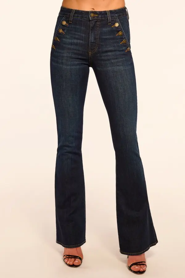 Ramy Brook Helena High-rise Flare Jean - Dark Rinse
