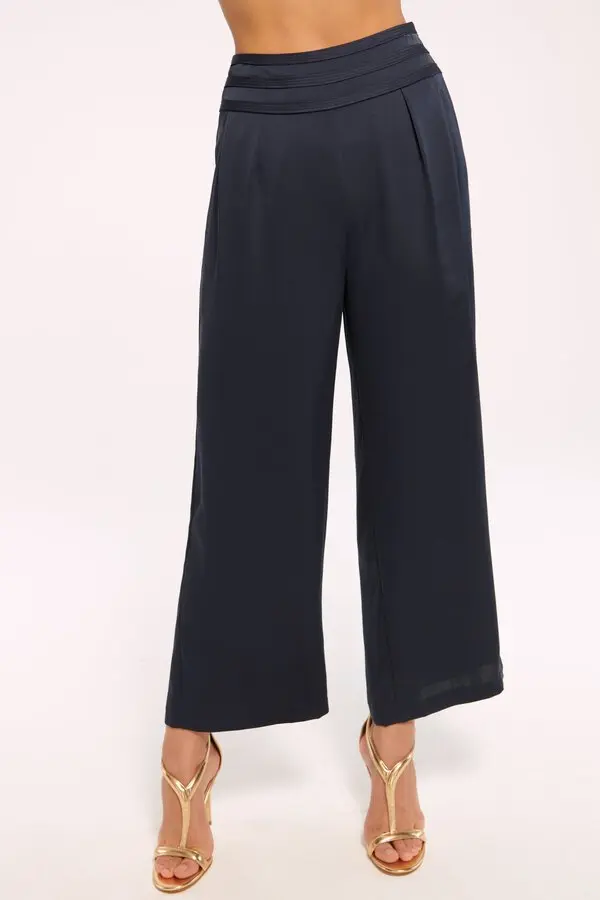 Ramy Brook Joss Cropped Wide Leg Pant - Navy