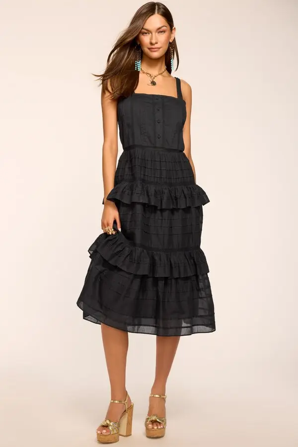 Ramy Brook Daria Embroidered Voile Midi Dress